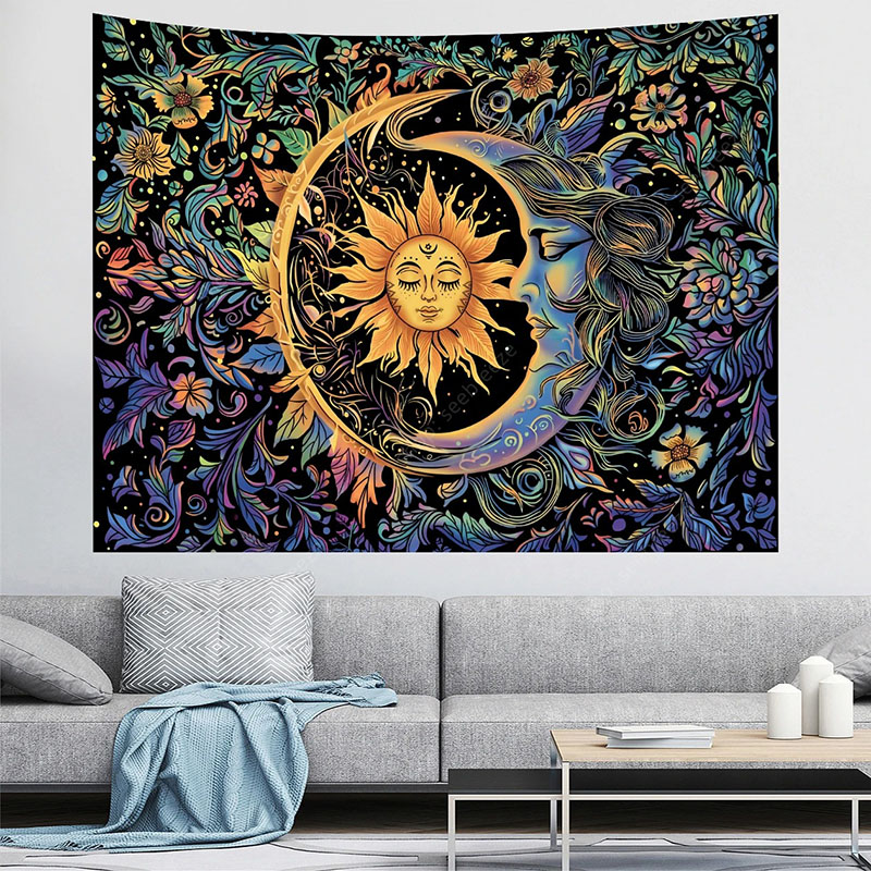 Tenture Murale Éclipse Céleste - Immersion Artistique dans le Cosmos